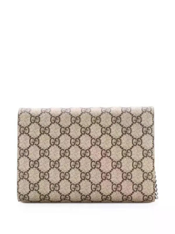 Gucci Dionysus Chain Wallet Gg Coated Canvas - Brown