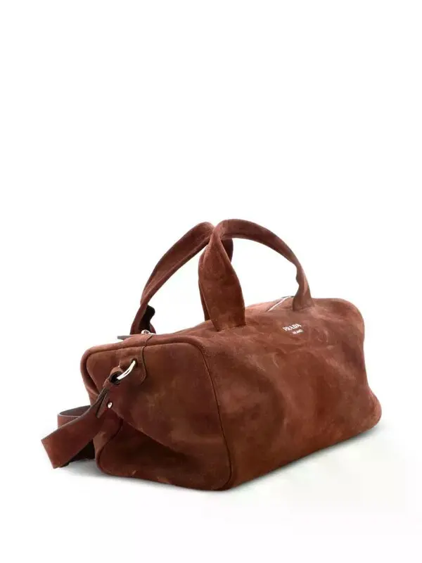 Prada Suede Small Travel Bag - Brown