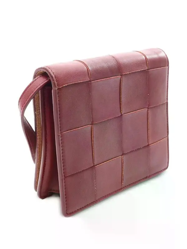 Bottega Veneta Mini Cassette Maxi Intrecciato Shoulder Bag - Red