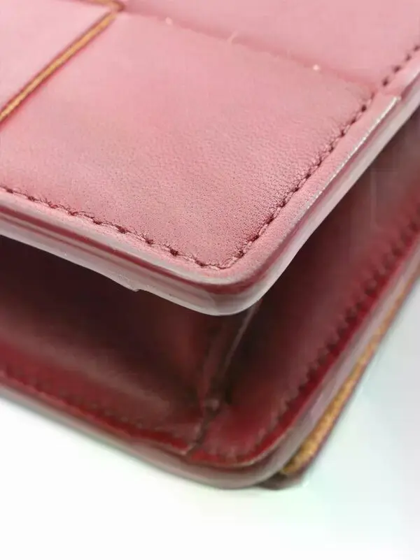 Bottega Veneta Mini Cassette Maxi Intrecciato Shoulder Bag - Red