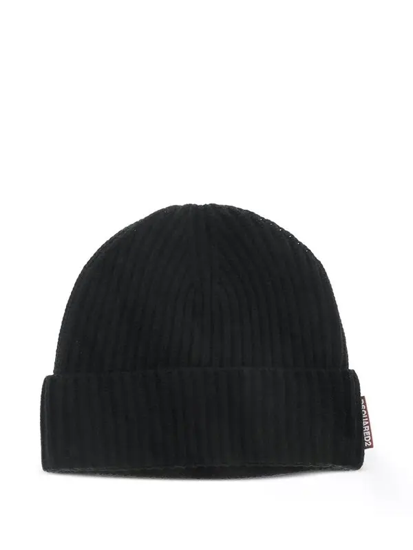 Dsquared2 Wool Scarf And Beanie Set - Black