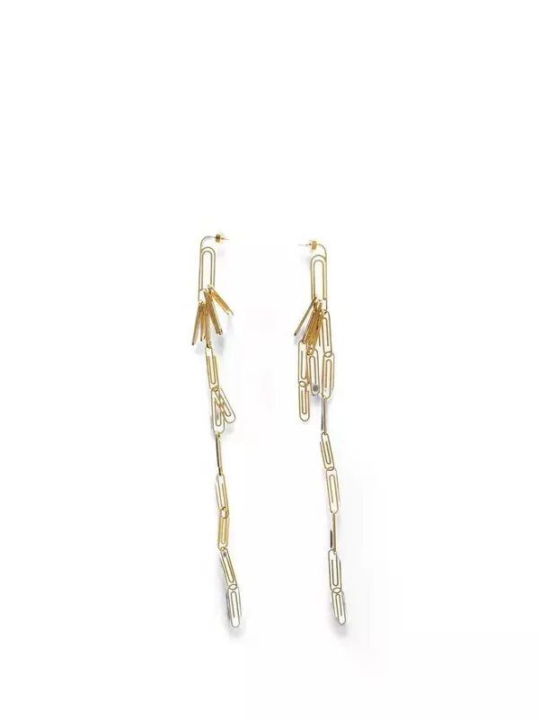 Off-White Maxi Paperclip-shaped Earrings In Effect