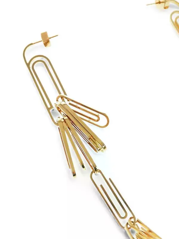 Off-White Maxi Paperclip-shaped Earrings In Effect