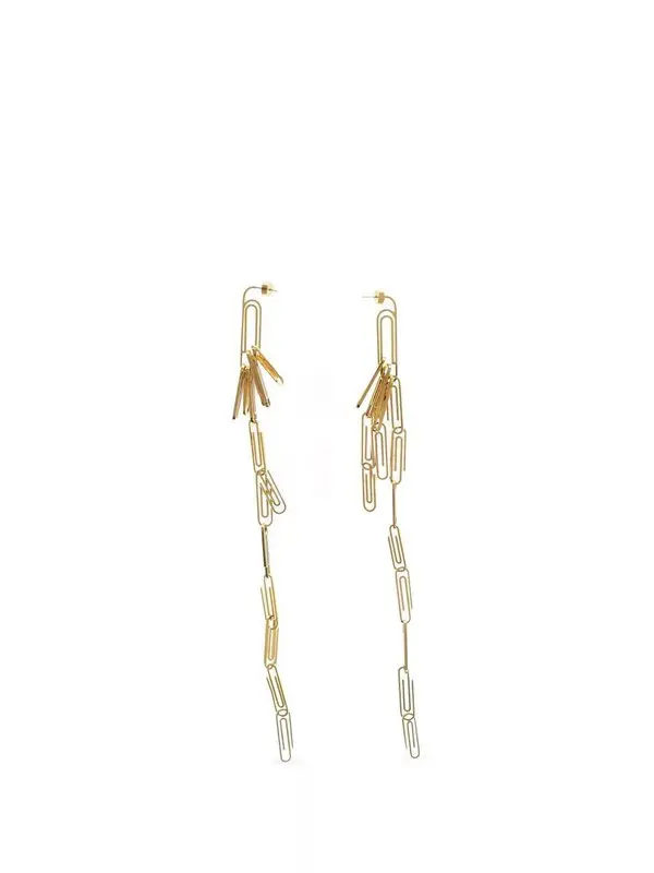 Off-White Maxi Paperclip Earrings - Gold