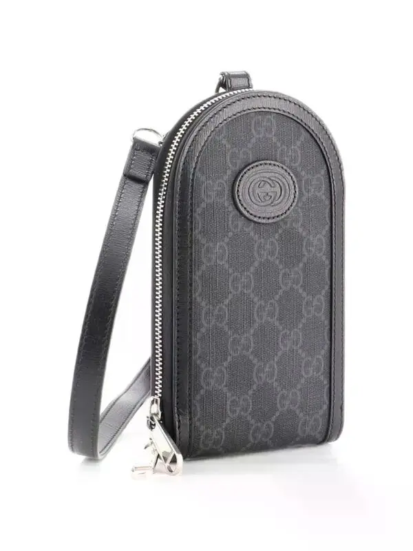 Gucci Interlocking G Patch Phone Gg Coated Canvas Mini Crossbody Bag