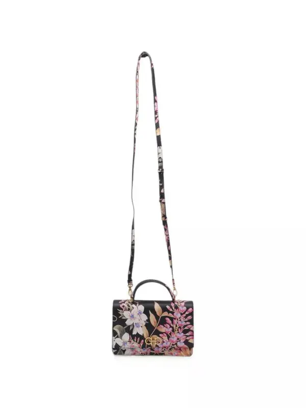FERRAGAMO Giardino Floral Print Leather Handbag
