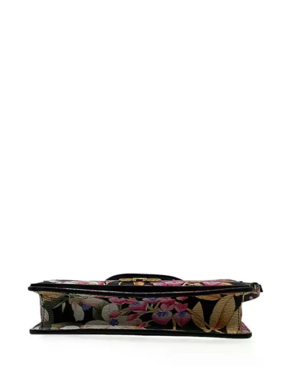 FERRAGAMO Giardino Floral Print Leather Handbag