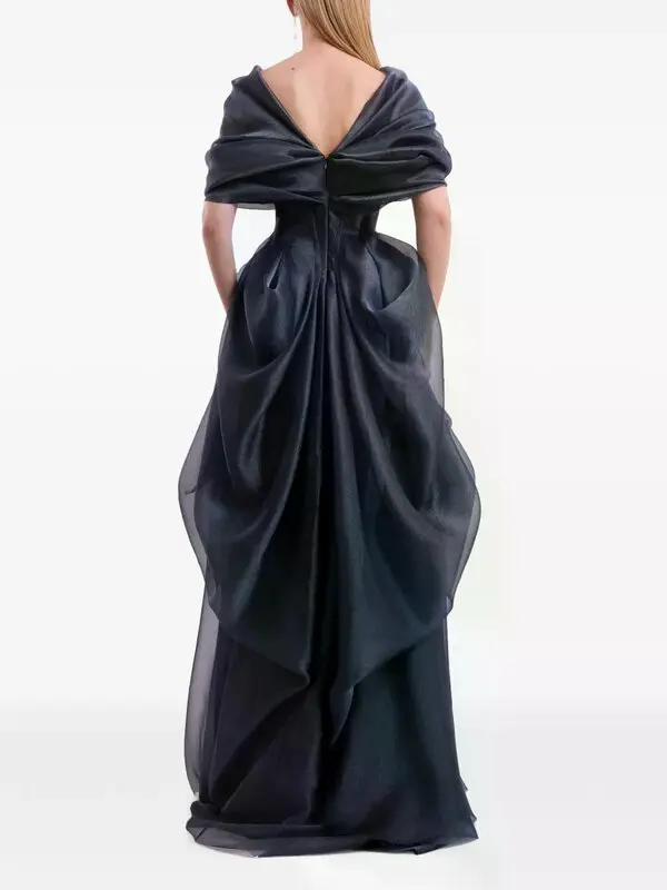 GEMY MAALOUF Draped V-neck Gown