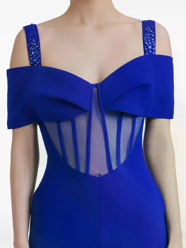 GEMY MAALOUF Royal Off-the-shoulder Jumpsuit With Bow Detail