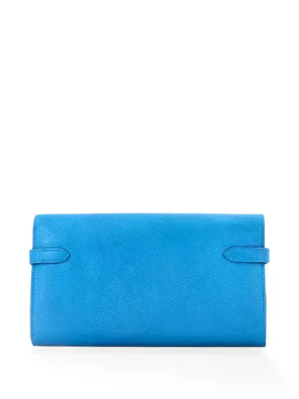 Hermès Kelly Wallet Chevre Mysore Long Small Wallets - Blue