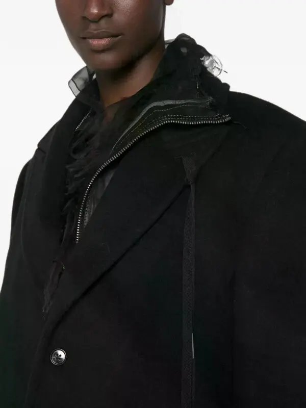 ANN DEMEULEMEESTER Single-breasted Notched-lapels Wool Coat