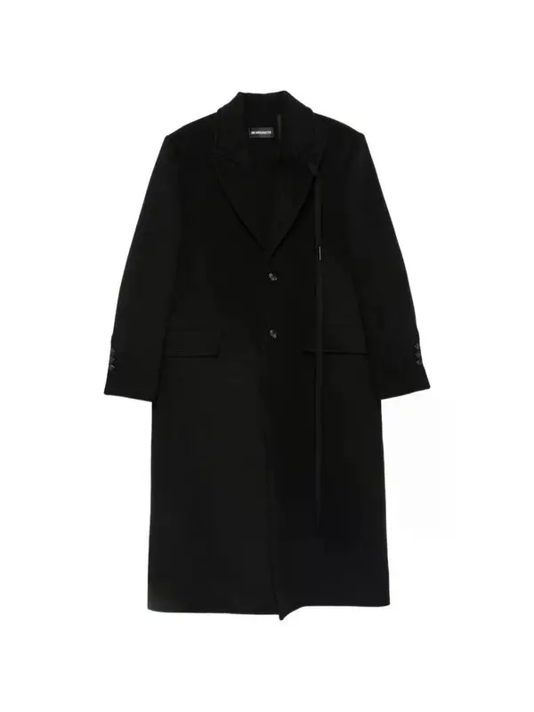 ANN DEMEULEMEESTER Single-breasted Notched Lapel Wool Coat - Black