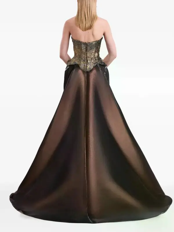 GEMY MAALOUF Embellished Strapless Gown
