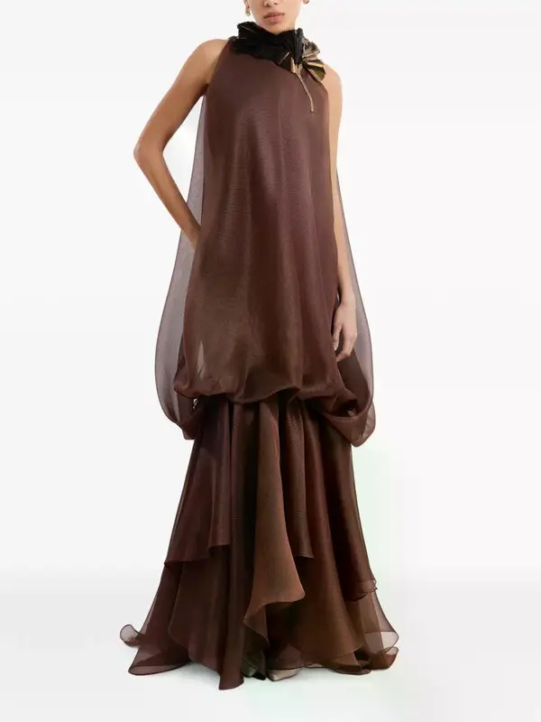 GEMY MAALOUF Pleated-ruffle Tiered Dress