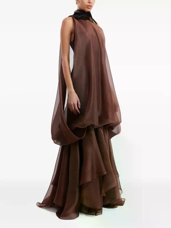 GEMY MAALOUF Pleated-ruffle Tiered Dress