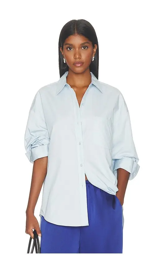 WAO Poplin Button Up In . Also - Blue