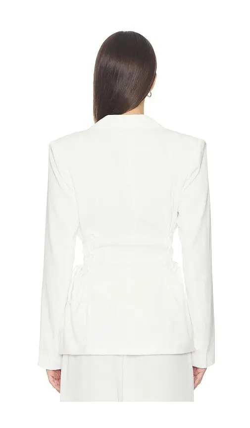 Superdown Lace Up Blazer With Padded Shoulders
