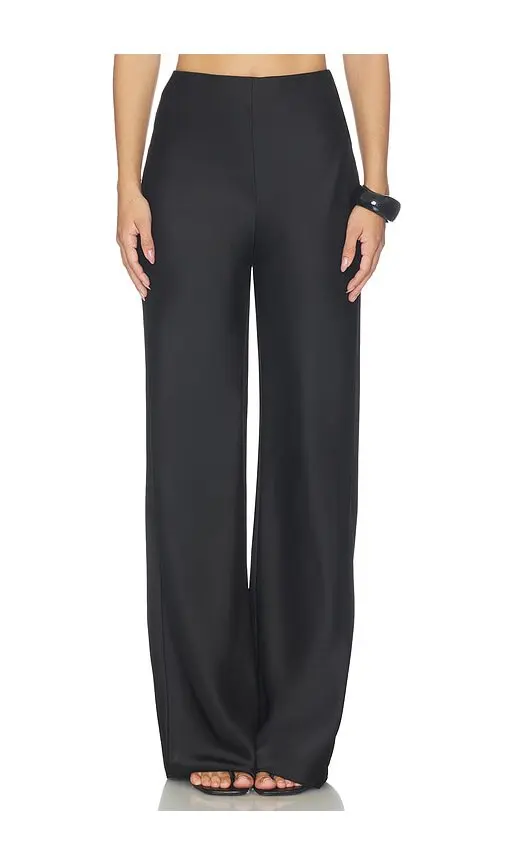 LOVERS AND FRIENDS Satin Wide Leg Pants - Black