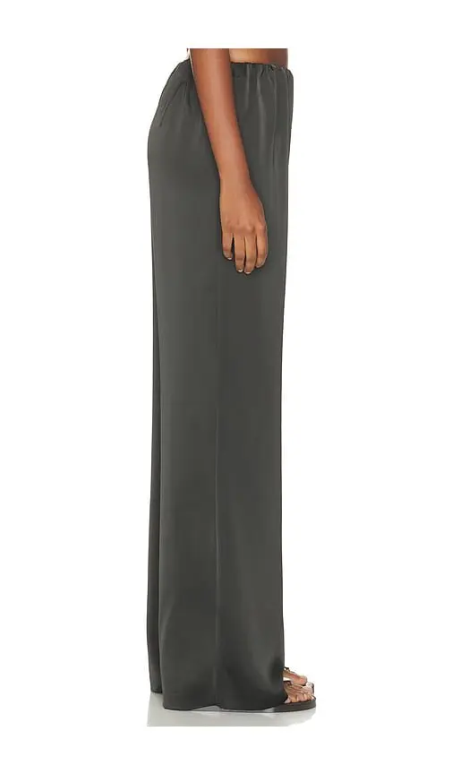 LOVERS AND FRIENDS Alette Satin Wide Leg Pants - Charcoal
