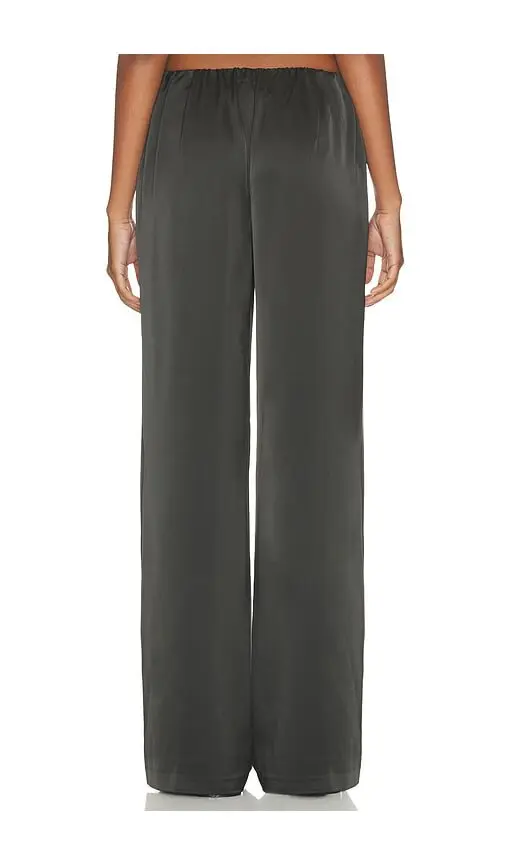 LOVERS AND FRIENDS Alette Satin Wide Leg Pants - Charcoal