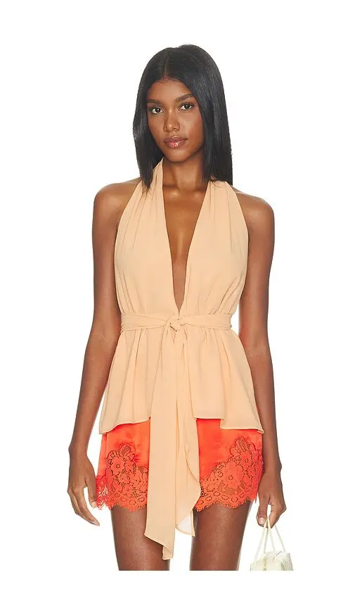 LOVERS AND FRIENDS Demi Halter Top - Orange