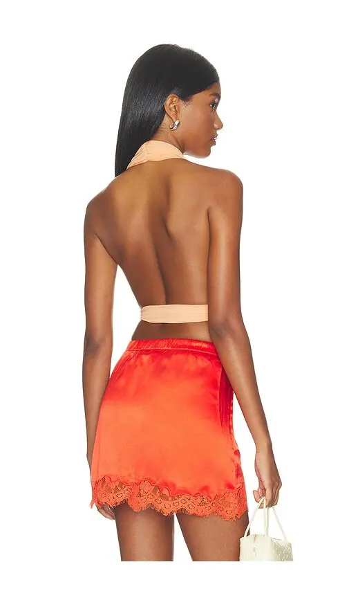 LOVERS AND FRIENDS Halterneck Top With Optional Waist Tie - Orange