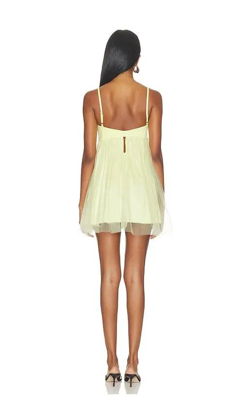 NIIHAI Bralette Mini Dress With Tulle Overlay - Yellow