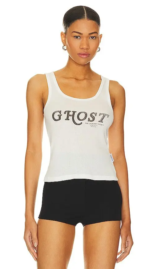 THE LAUNDRY ROOM Ghost Rib Tank - White