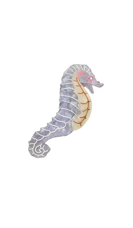 SOLAR ECLIPSE Hand-painted Seahorse Claw Hair Clip - Blue