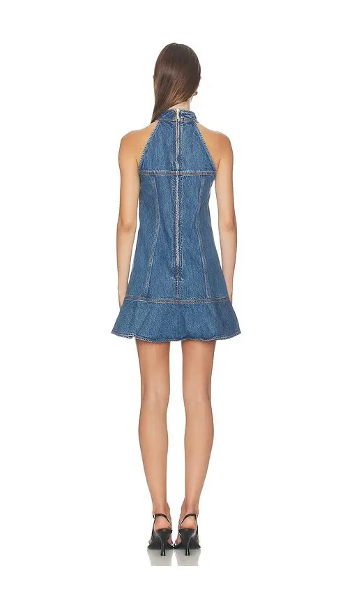 Cult Gaia Denim Halterneck Dress