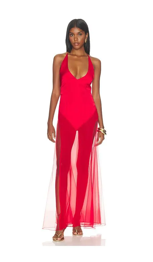 GUIZIO Olympia Maxi Dress - Red