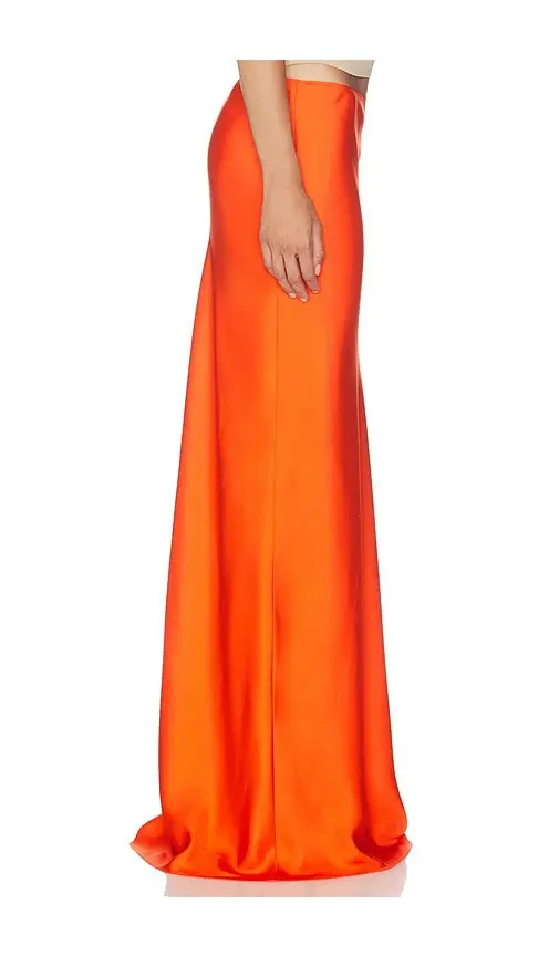 Cult Gaia Chantel Silk Maxi Skirt - Orange