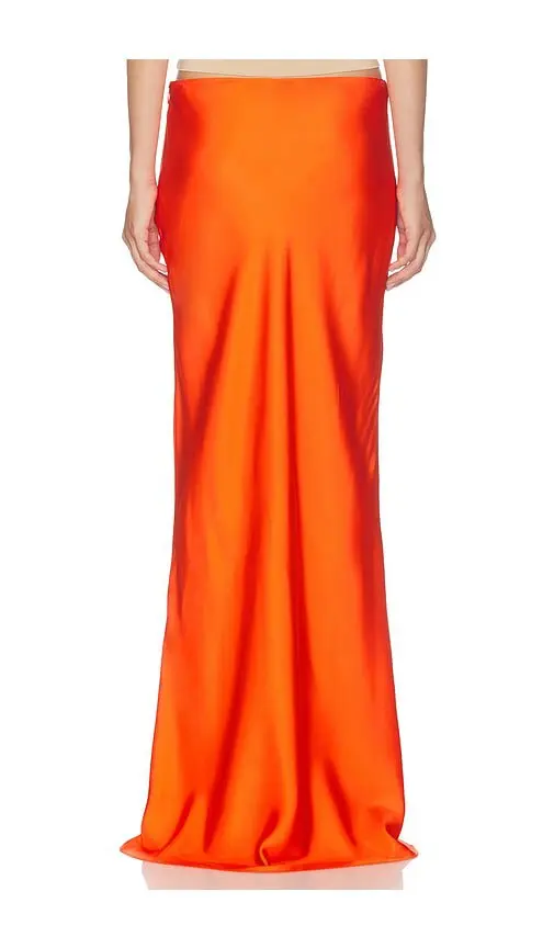 Cult Gaia Chantel Silk Maxi Skirt - Orange