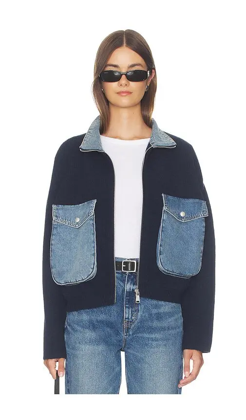 Blanknyc Denim Track Jacket In . Also