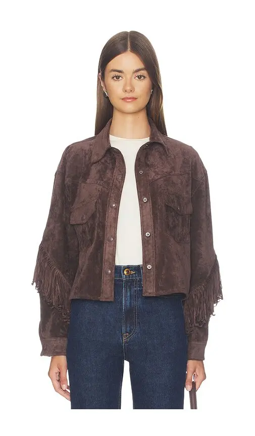 Blanknyc Cropped Fringe Jacket In . Also