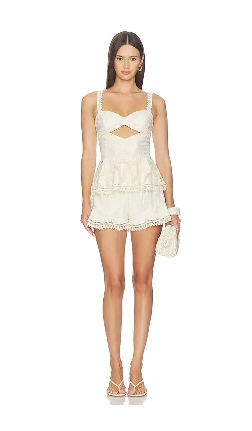 PatBO Bertha Lace Top - White