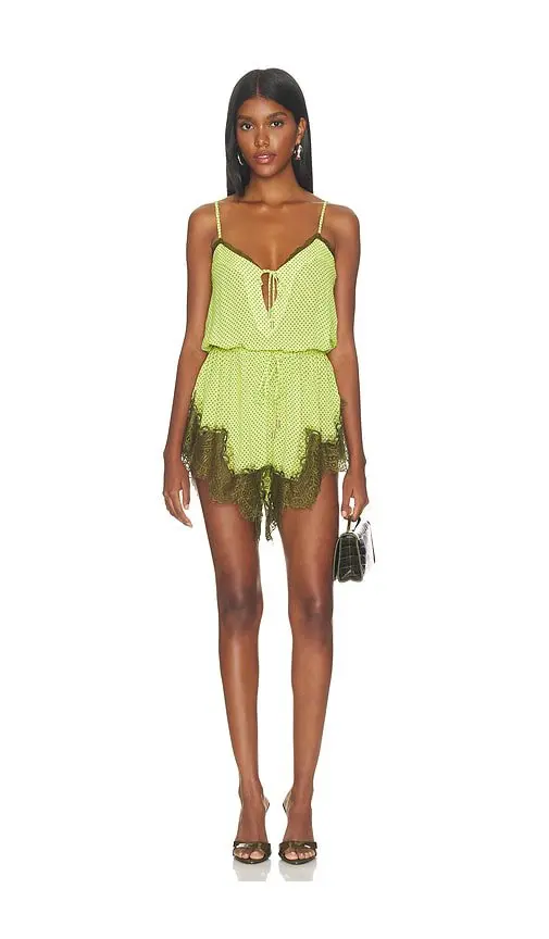 AFRM Buckley Romper With Lace Trim