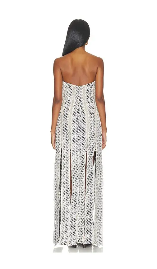 Azulu Strapless Crochet Maxi Dress
