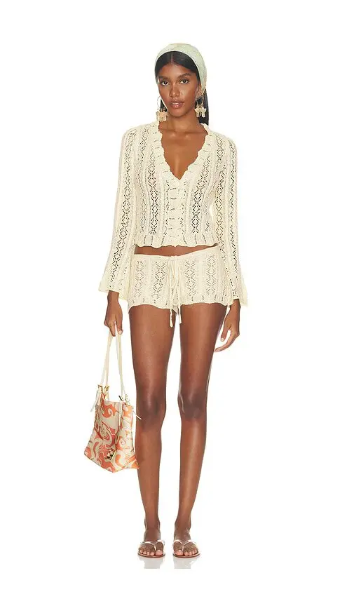 SNDYS. Crochet Knit Cardigan
