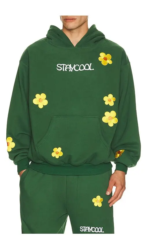 STAY COOL Sunflower Print Hoodie