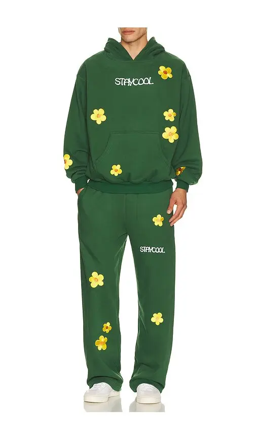 STAY COOL Sunflower Print Hoodie