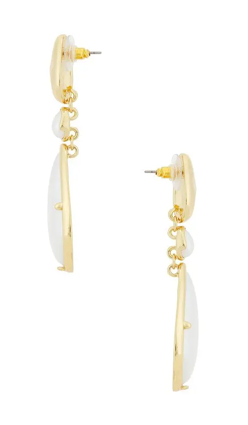 PETIT MOMENTS Saffron Drop Earrings With Faux Pearl Detail