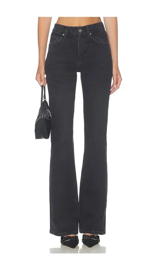 Free People X We The Free Double Knot High Rise Flare Jeans - Black
