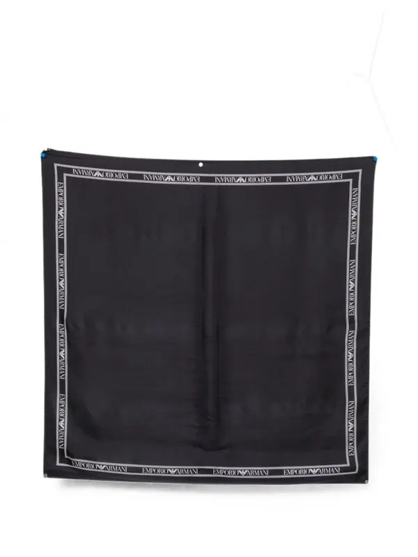 Emporio Armani Printed Silk Foulard - Black