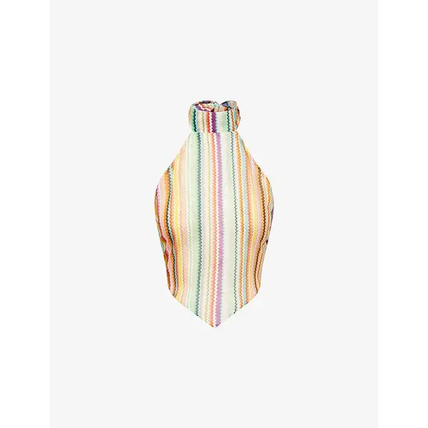 Missoni Chevron Halterneck Cotton-blend Top