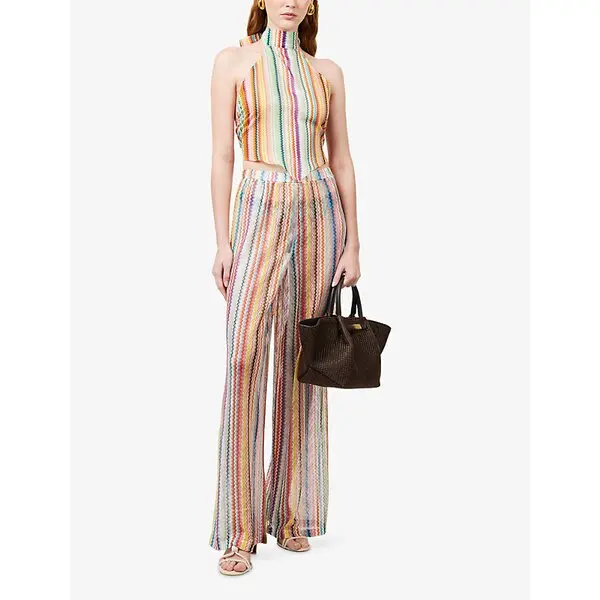Missoni Chevron Halterneck Cotton-blend Top