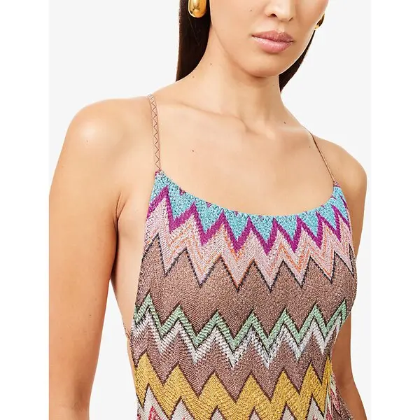 Missoni Square Neck Chevron Knitted Swimsuit