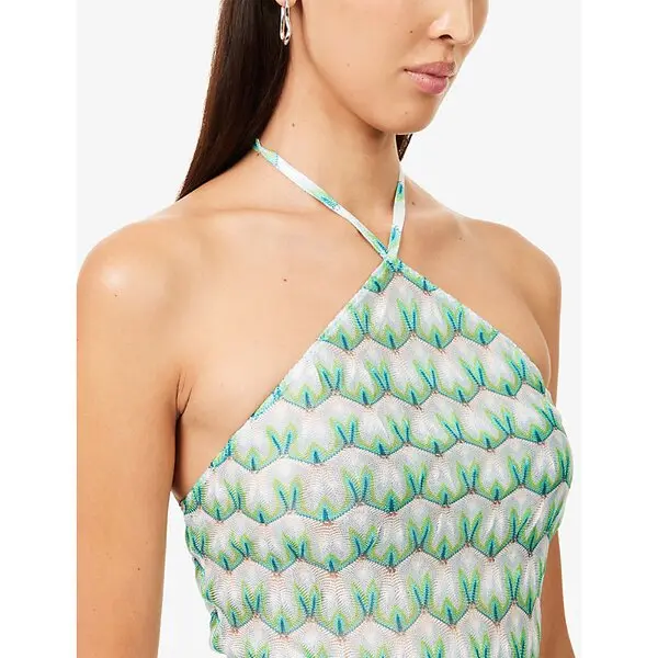 Missoni Halter-neck Chevron Knitted Top