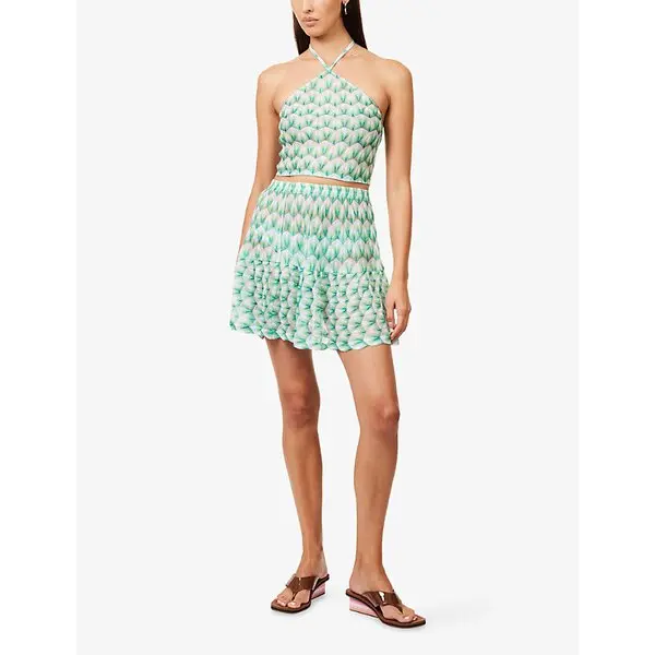 Missoni Floral-print Knitted Mini Skirt