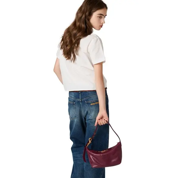 Miu Miu Spirit Nappa Leather Bag - Amaranth Red